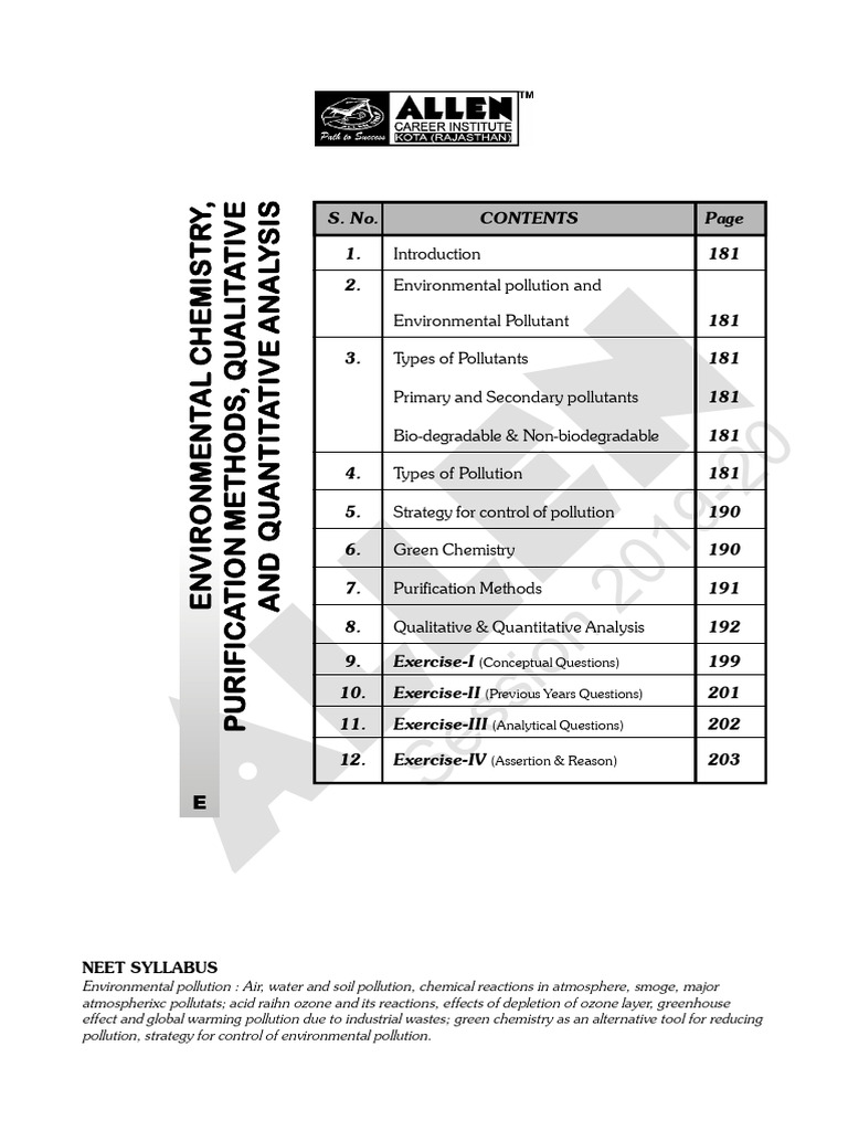 Environmental Chemistry Overview | PDF | Pollution | Environmental ...