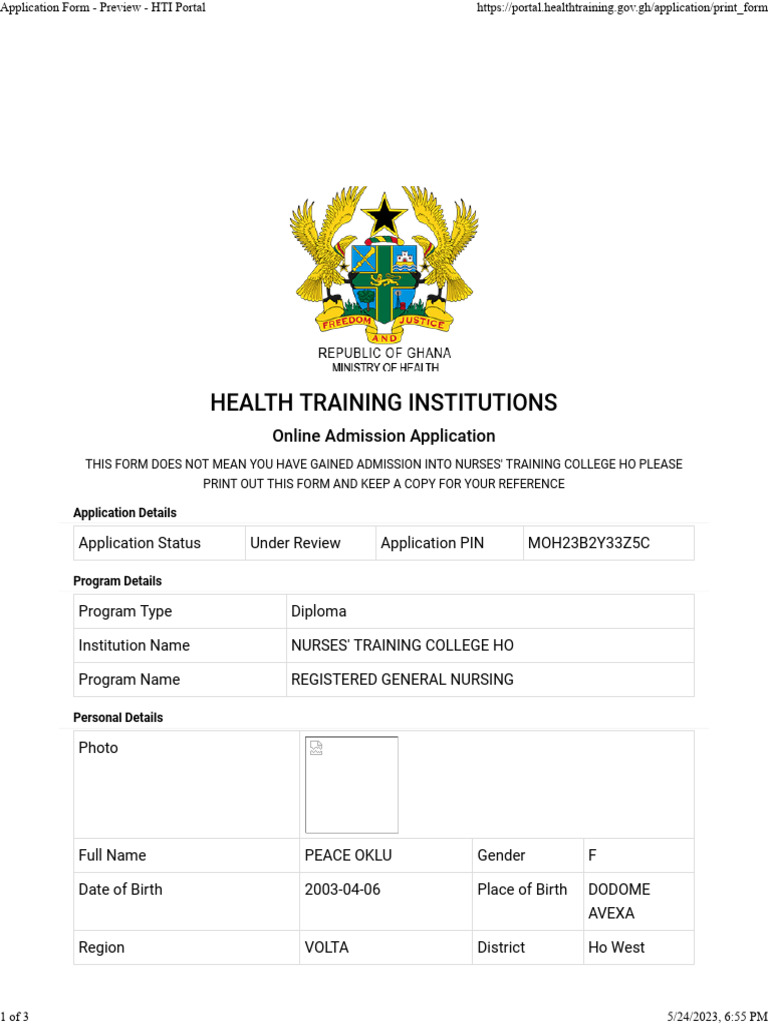 Application Form - Preview - HTI Portal | PDF