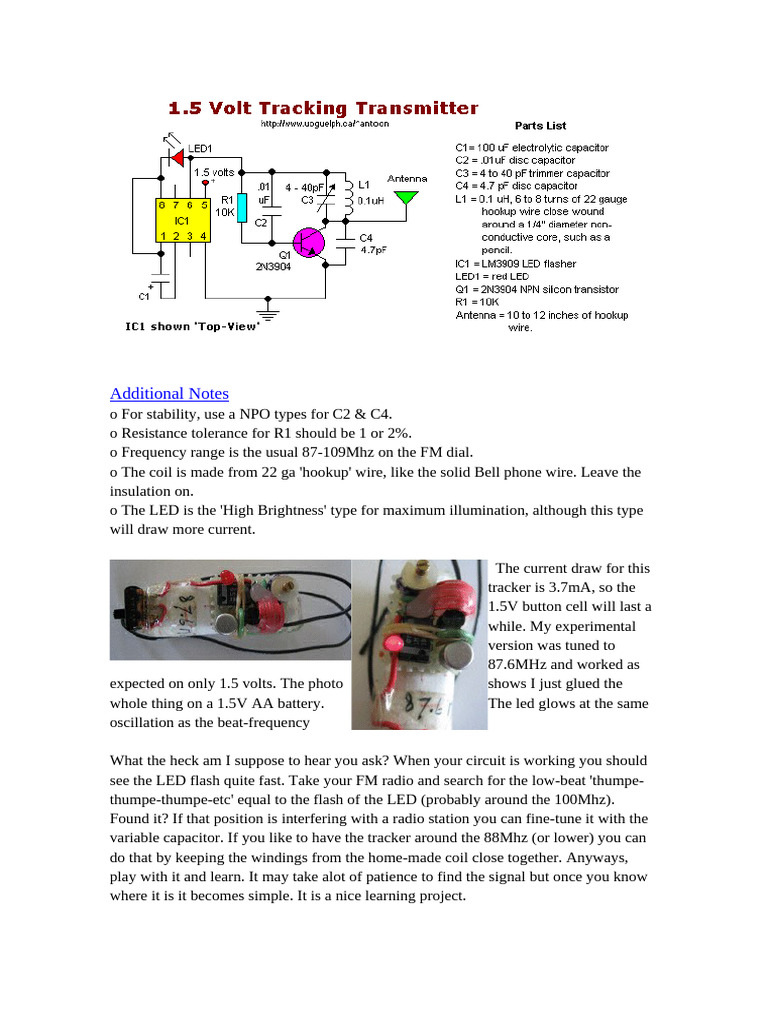 1.5V Tracking Transmitter | PDF