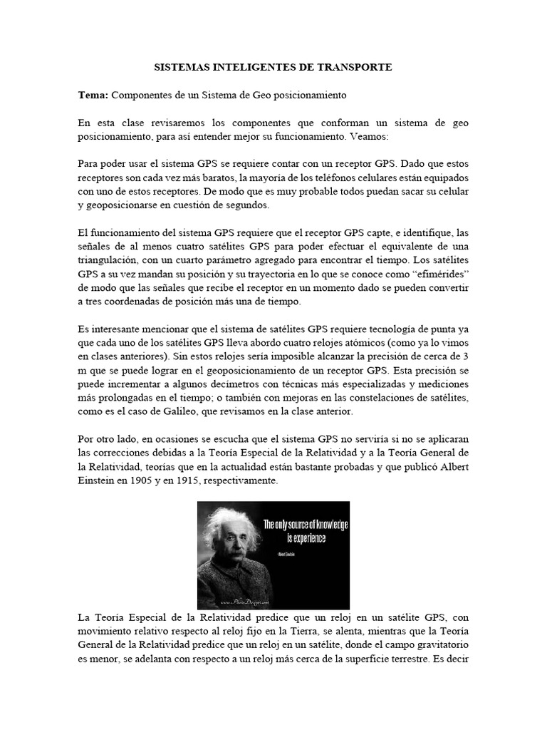 Componentes del Sistema GPS y su Funcionamiento | PDF | Sistema de ...