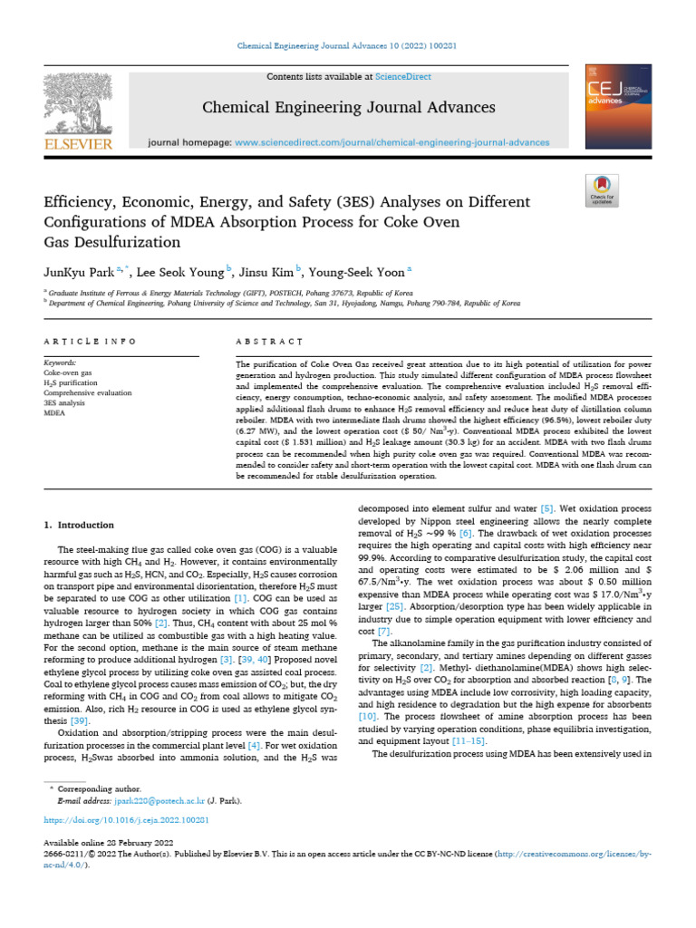 Efficiency, Economic, Energy, and Safety (3ES) Analyses On Different ...