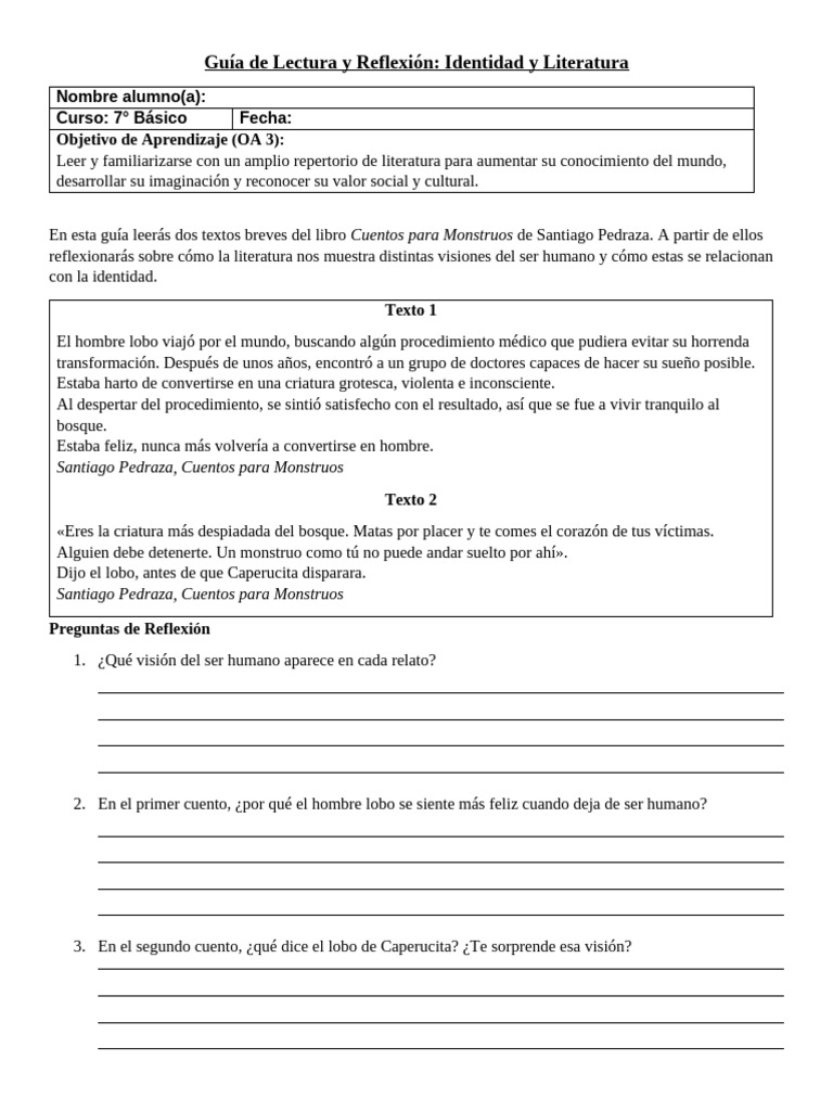 Guía de Lectura y Reflexión 7° | PDF