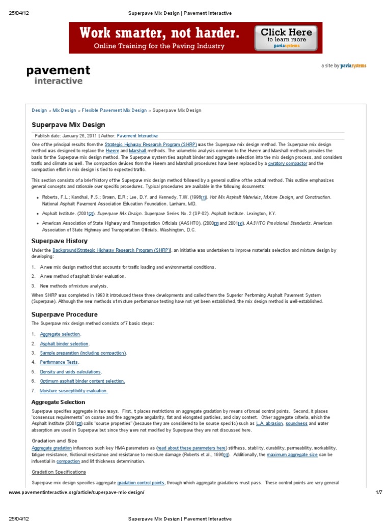 Superpave Mix Design - Pavement Interactive | PDF | Road Surface | Asphalt