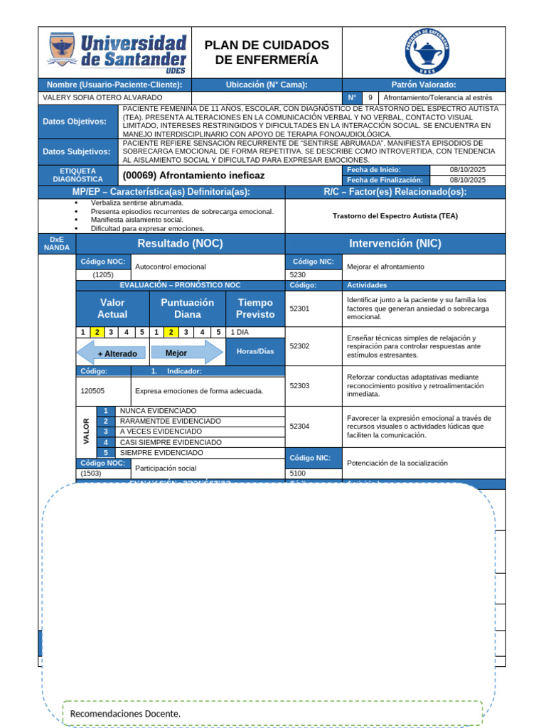 Pae 1 Brenda | PDF | Las emociones | Autismo