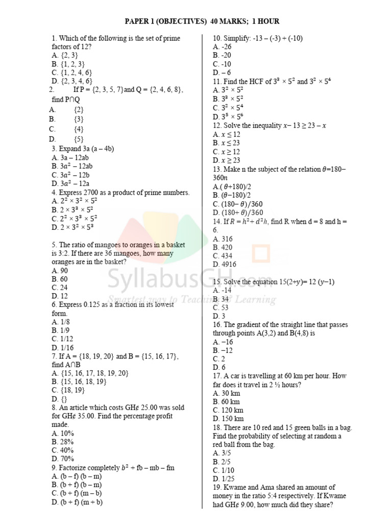 2025 Jubilant Mock Mathematics 1 | PDF | Inequality (Mathematics) | Angle