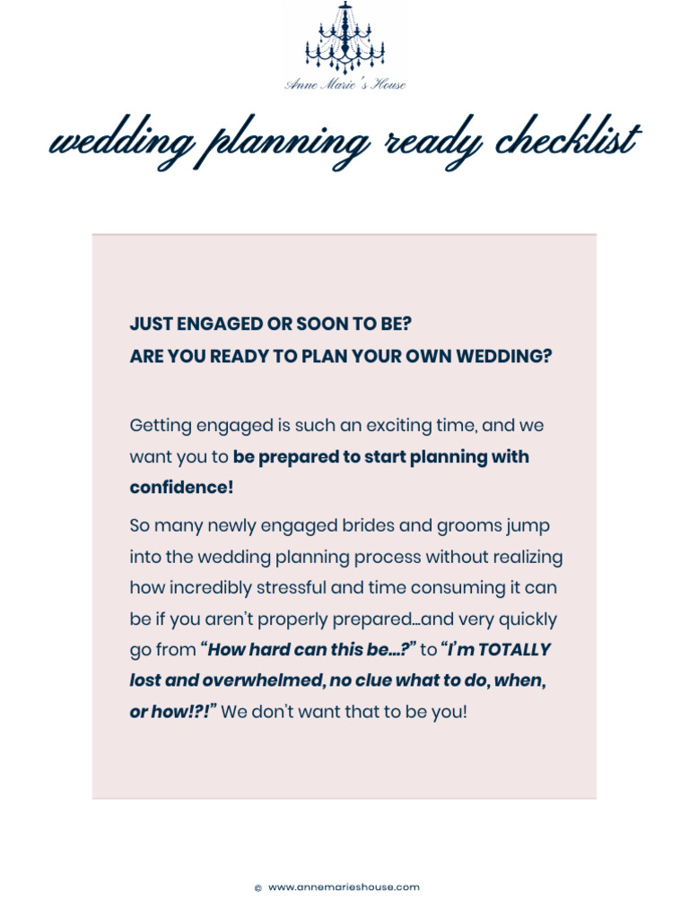 Wedding Planning Readiness Checklist | PDF | Wedding