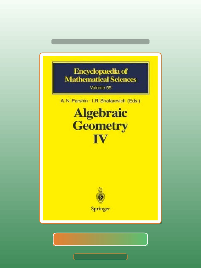 Algebraic Geometry IV EncMath55 Springer 1994 Ebook and TestBank Bundle ...