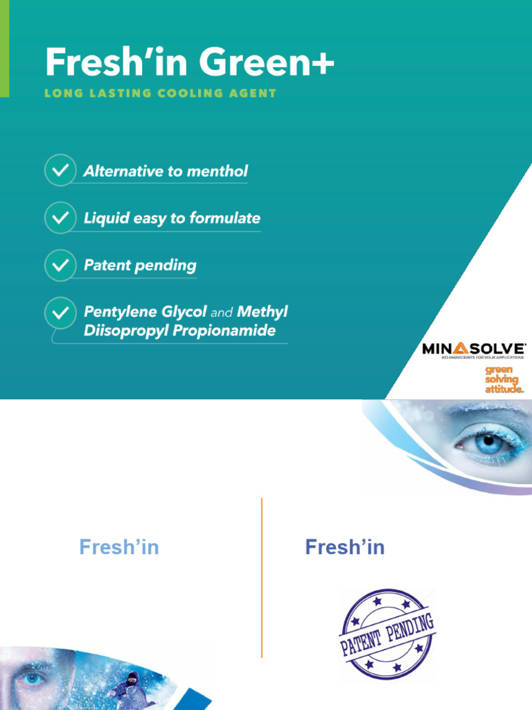 Fresh'in Green+ Refreshing Agents Overview | PDF | Chemistry | Chemical ...