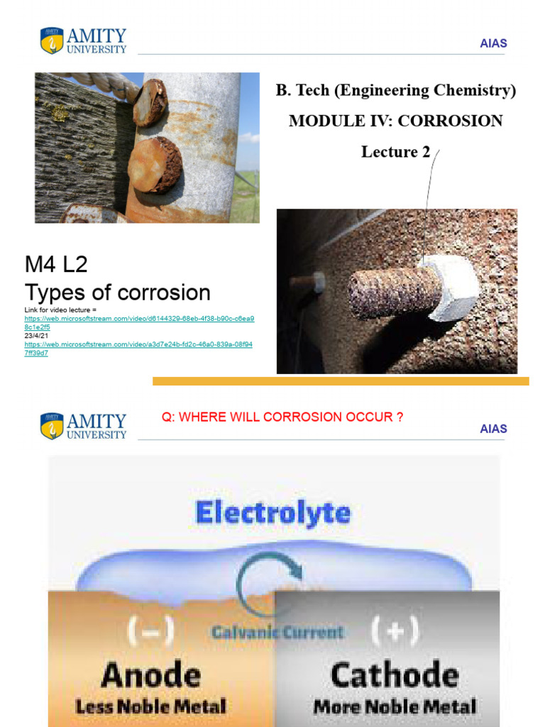 M4-L2-Types of Corrosion 1 AIAS - PPTM PDF | PDF | Corrosion | Anode
