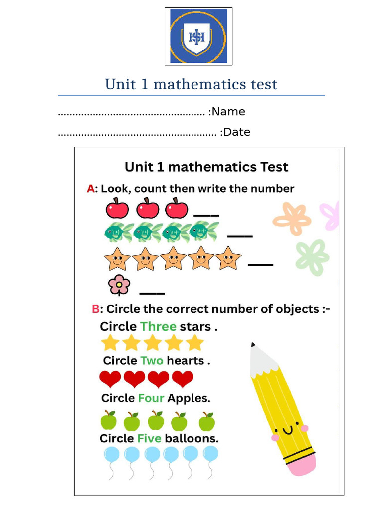 Unit 1 Mathematics Test | PDF