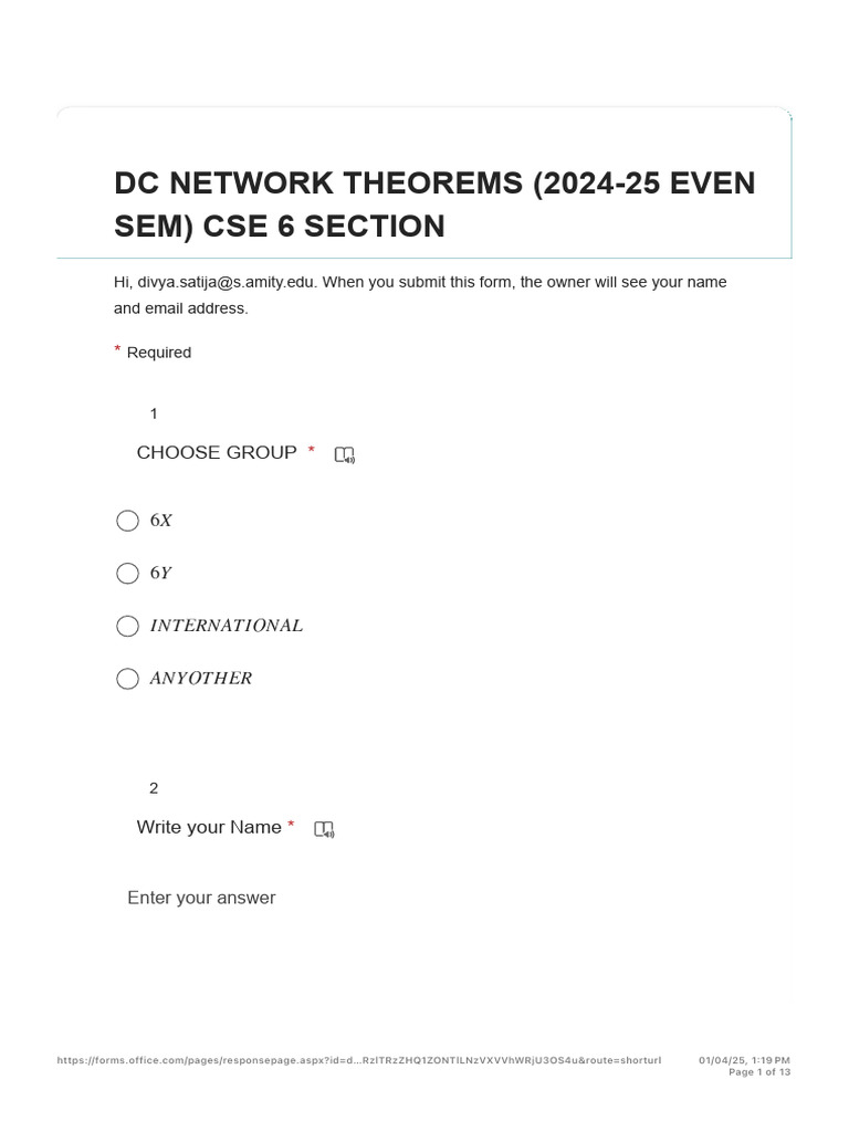 DC Network Theorems (2024-25 Even Sem) Cse 6 Section | PDF | Electrical Network | Resistor