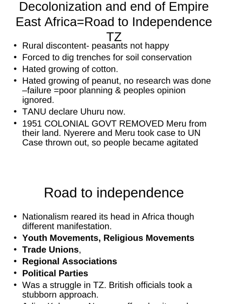 Decolonization and End of Empire East Africa Road To | PDF | Julius Nyerere
