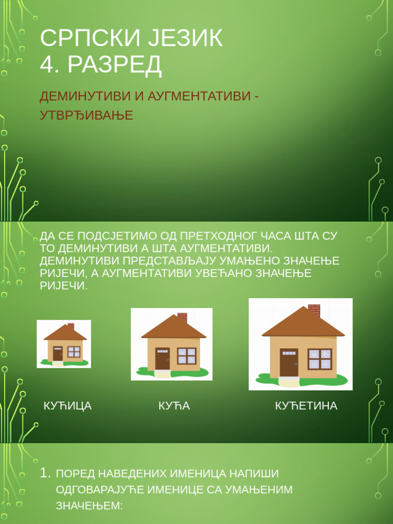 Deminutiv I Augmentativ Vjezbanje MNJBJB | PDF