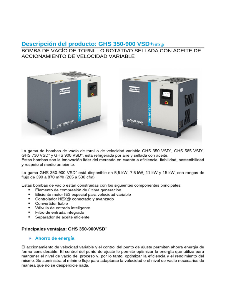 GHS 350-900 VSD+HEX@ - Description-ES | PDF | Bomba | Filtración