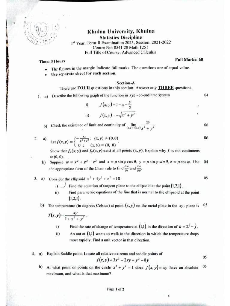 Advanced Calculus | PDF
