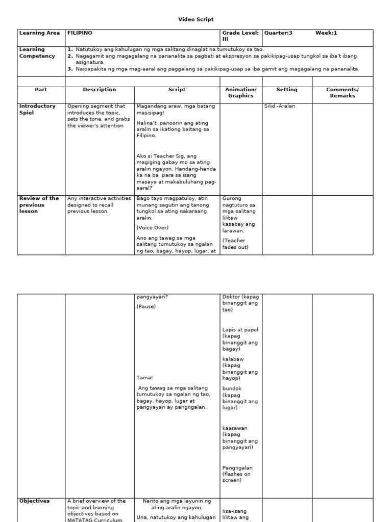 ScriptFilipino3 q3 wk1 | PDF