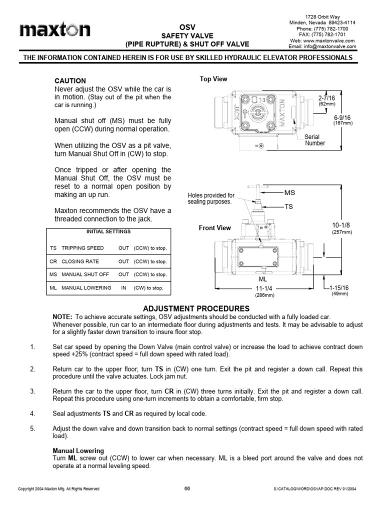OSV Adjust Proc | PDF | Valve | Equipment