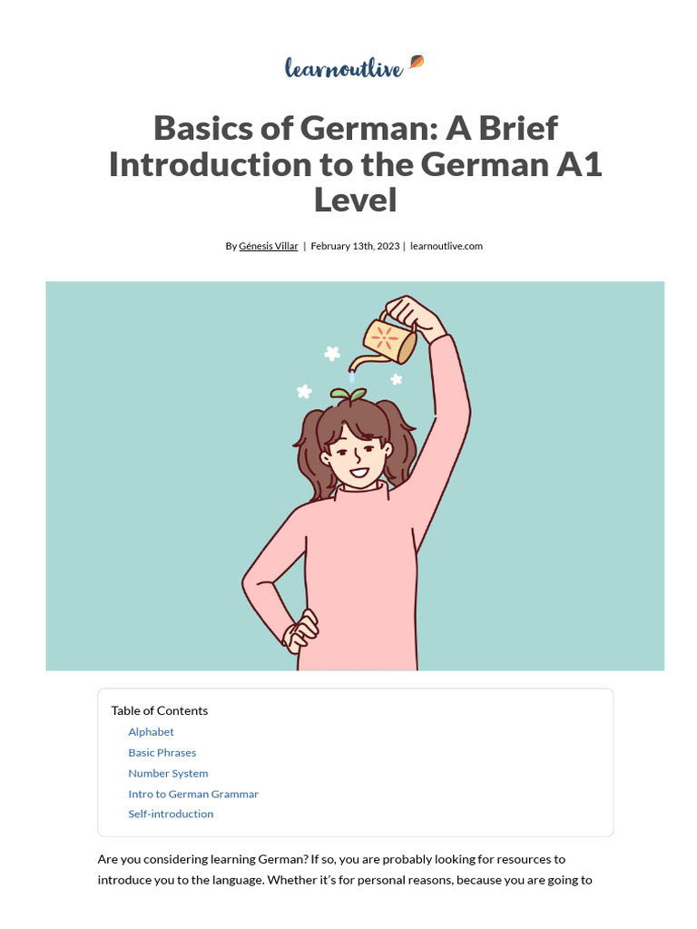 Basics of German A Brief Introduction To The German A1 Level | PDF ...