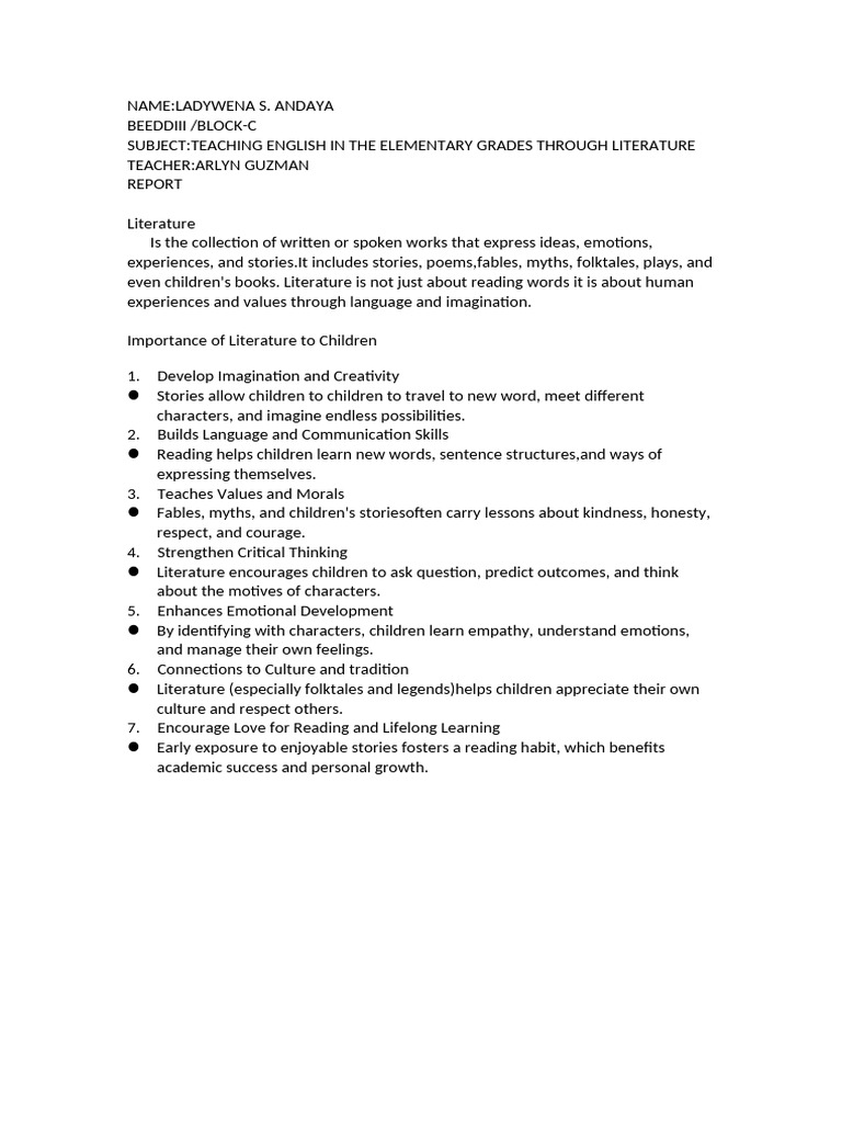 Report Files Maam Arlyn | PDF