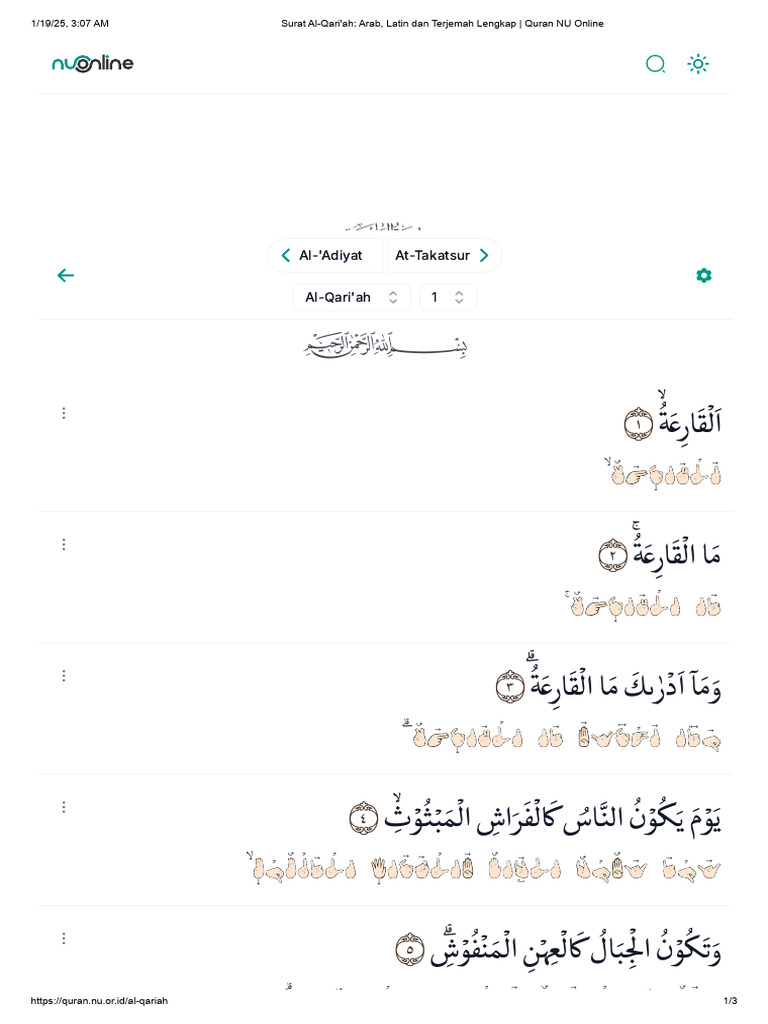 Surat Al-Qari'Ah - Arab, Latin Dan Terjemah Lengkap - Quran NU ...