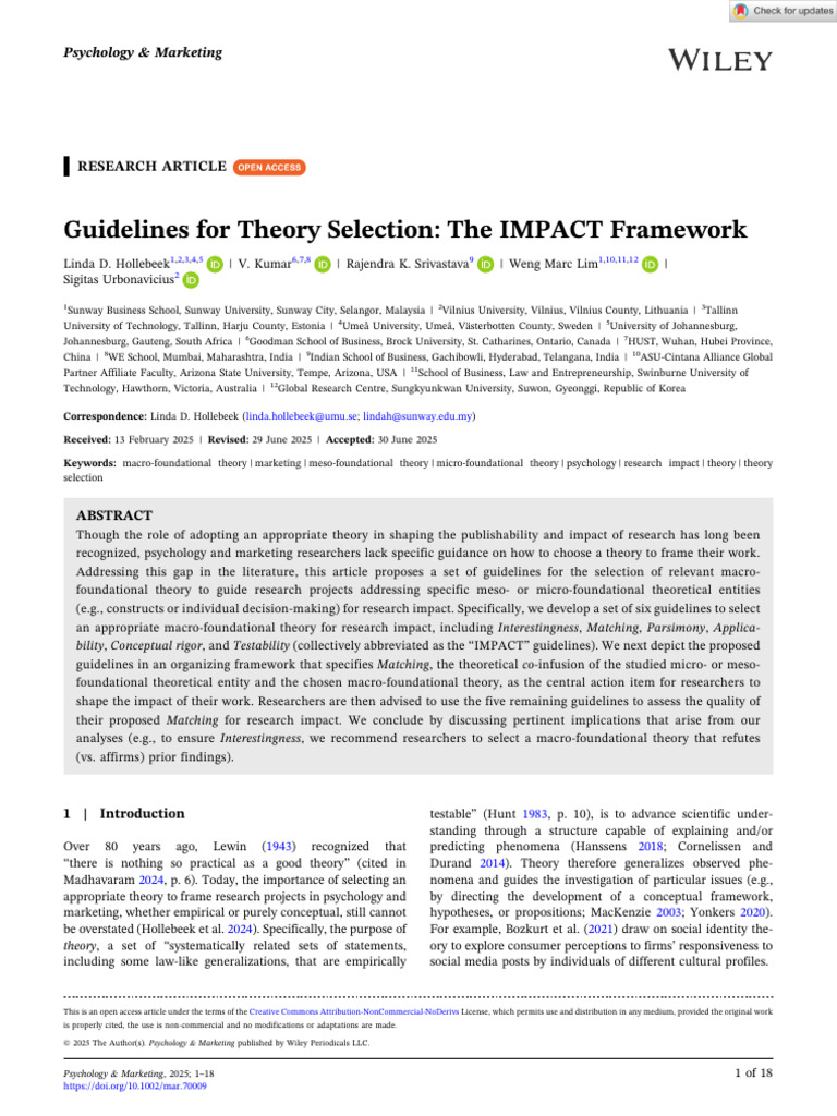 IMPACT Framework for Theory Selection | PDF | Occam's Razor | Theory