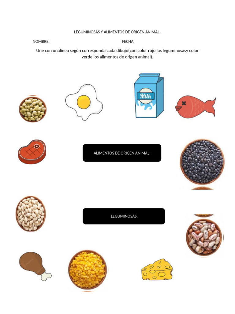 Leguminosas y Alimentos de Origen Animal | PDF