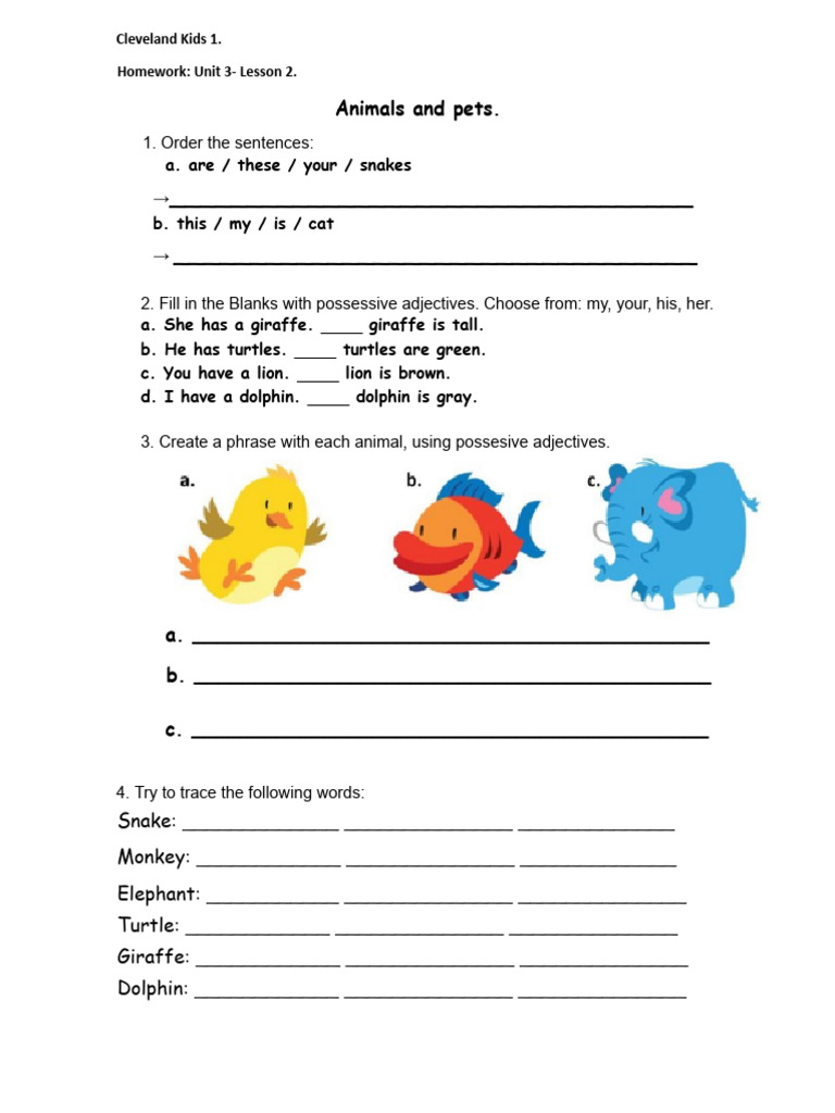 Homework Unit 3 - Lesson 2 | PDF