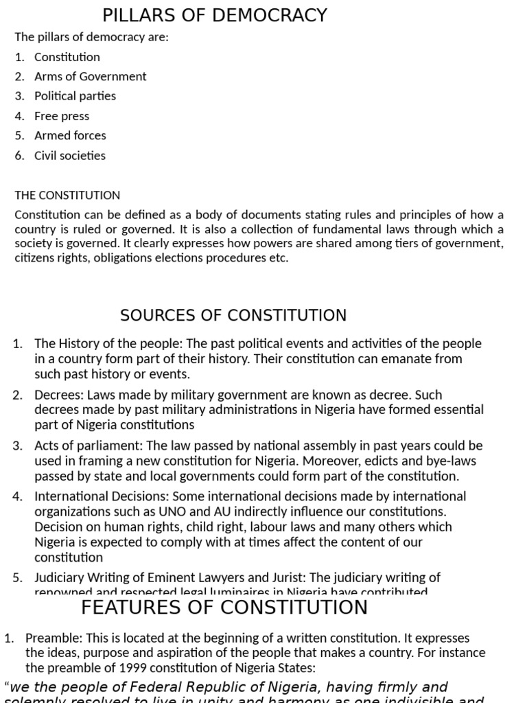 Classnotes Student 44698188742 Pillarsofdemocracy | PDF | Constitution ...