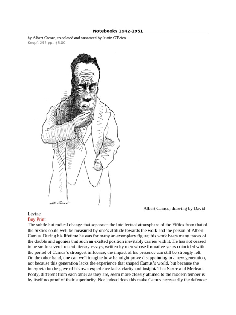 Camus Notebooks: 1942-1951 Insights | PDF | Albert Camus