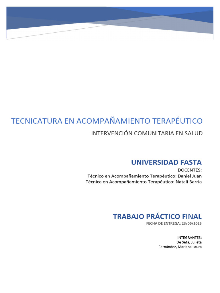 TP Final de Seta - Fernandez | PDF | Salud mental | Experiencia