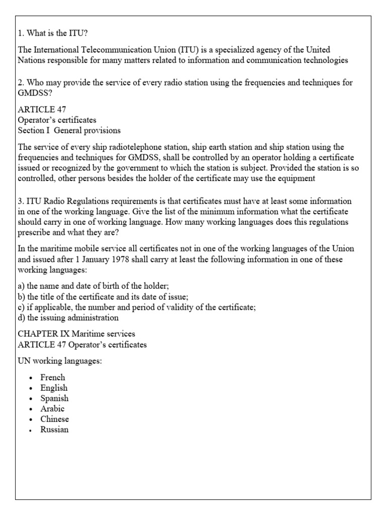 ITU Regulations | PDF | Radio Wave | Electronics