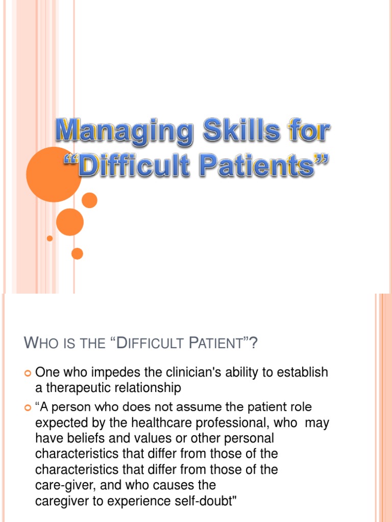 Managing Difficult Patient | PDF | Patient | Caregiver