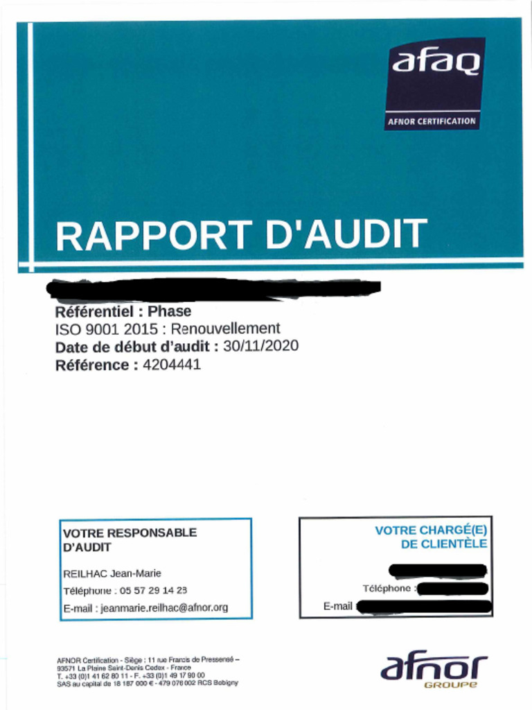 Exemple Rapport d'Audit Tierce Partie | PDF