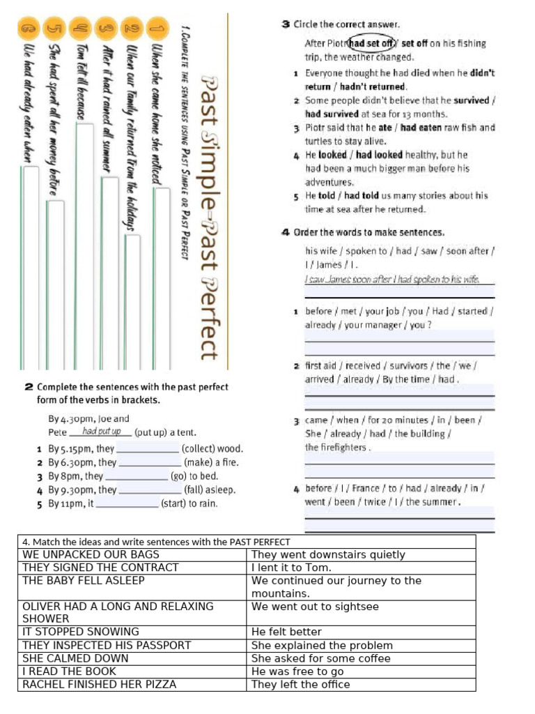 Past Perfect Practice Monday | PDF