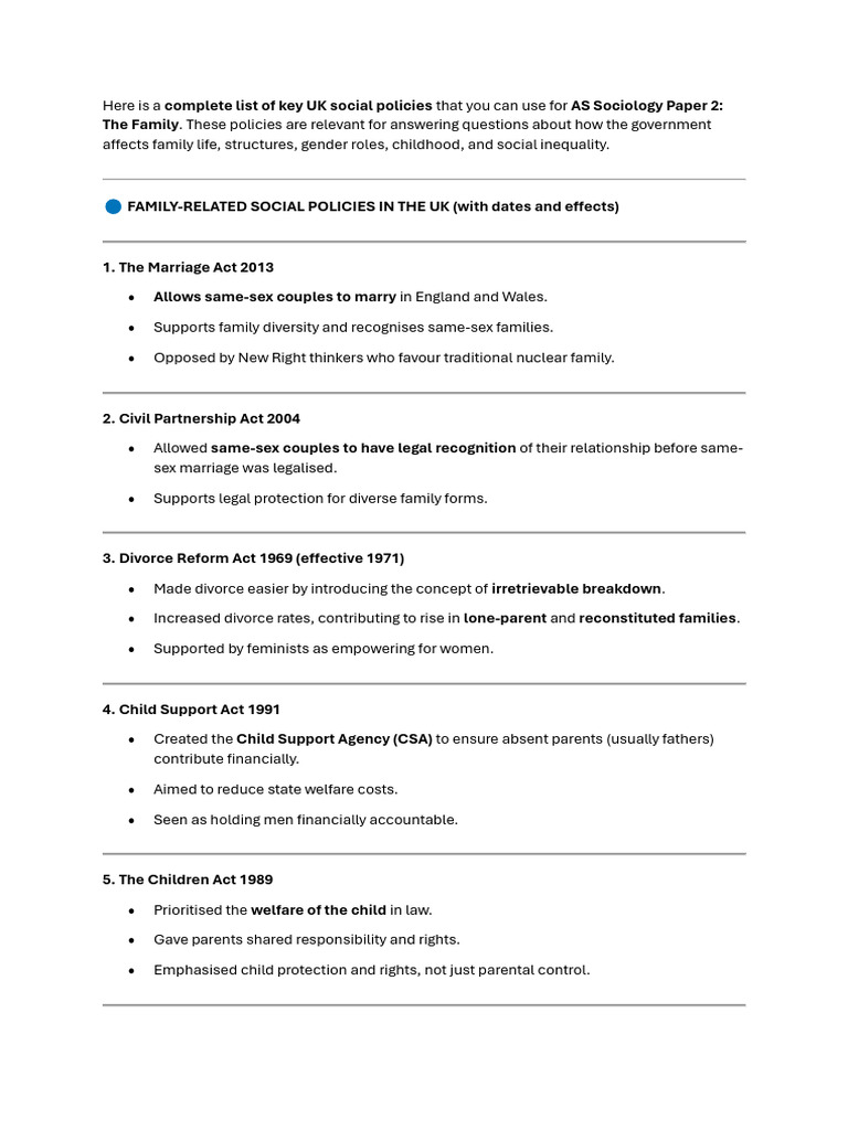 Social Policies | PDF | Parental Leave | Family