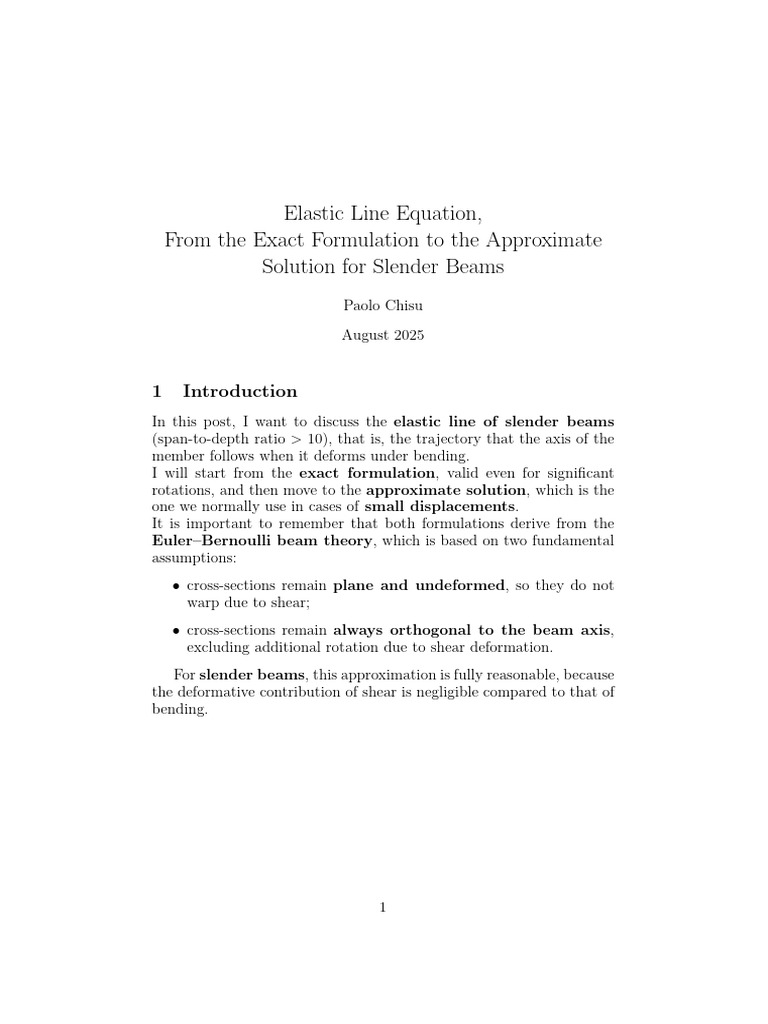 Analysis of The Elastic Curve in Structural Engineering | PDF | Bending | Beam (Structure)