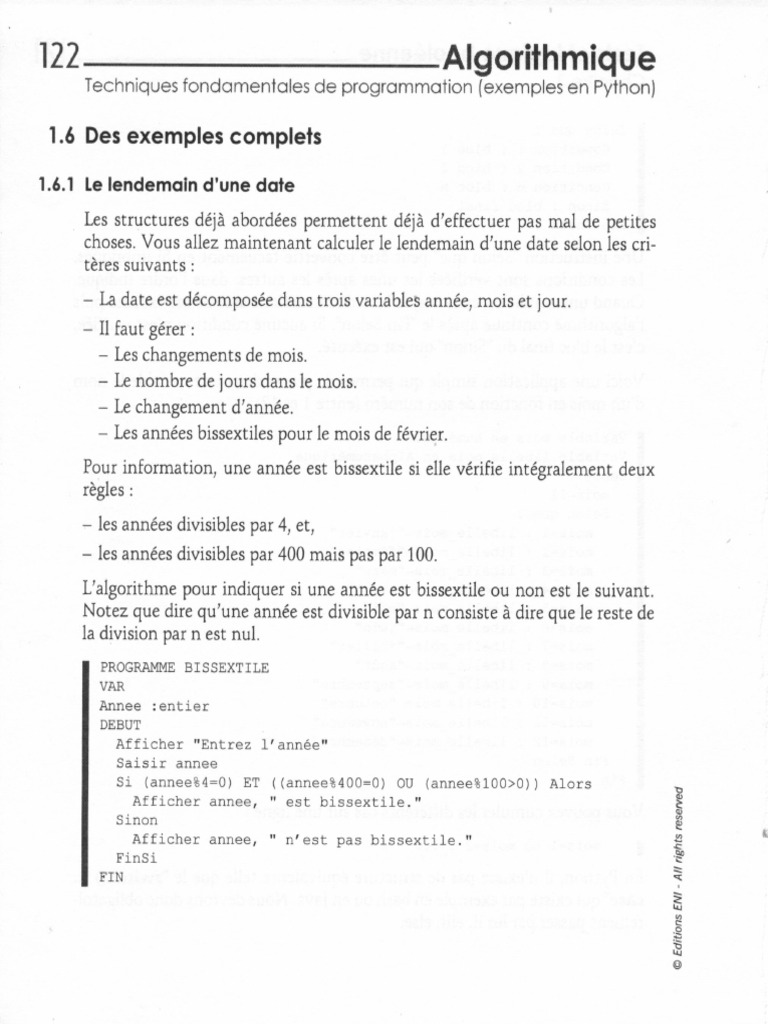 Eni Algorithmique Techniques de Programmation en Python 2ed 125 | PDF