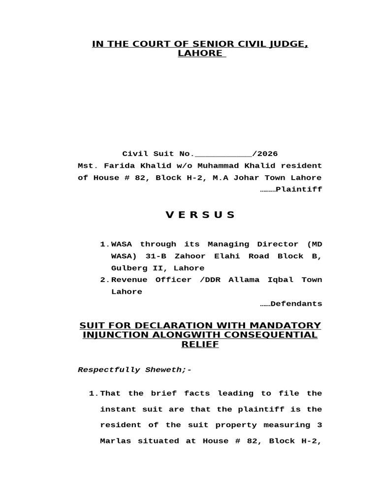 Lahore Water Bill Dispute Lawsuit | PDF | Lawsuit | Judiciaries