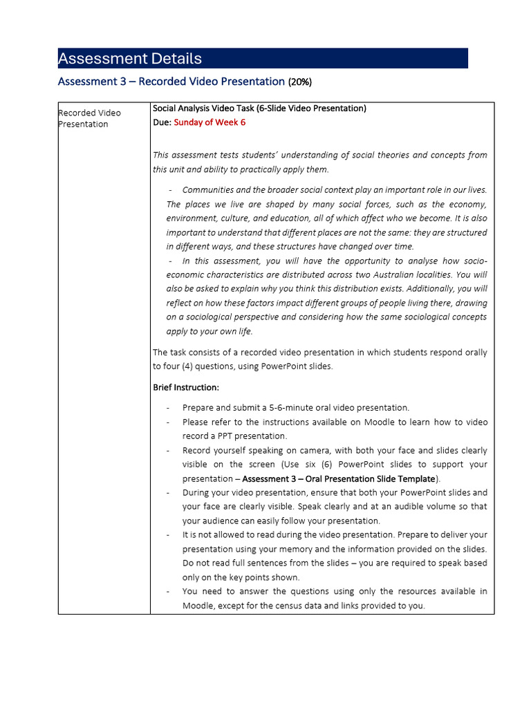 Assessment 3 T3 2025 - Video Short-Answer Assessment | PDF | Microsoft ...
