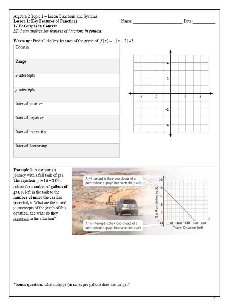 1-1B Guided Notes - Key Features in Context | PDF