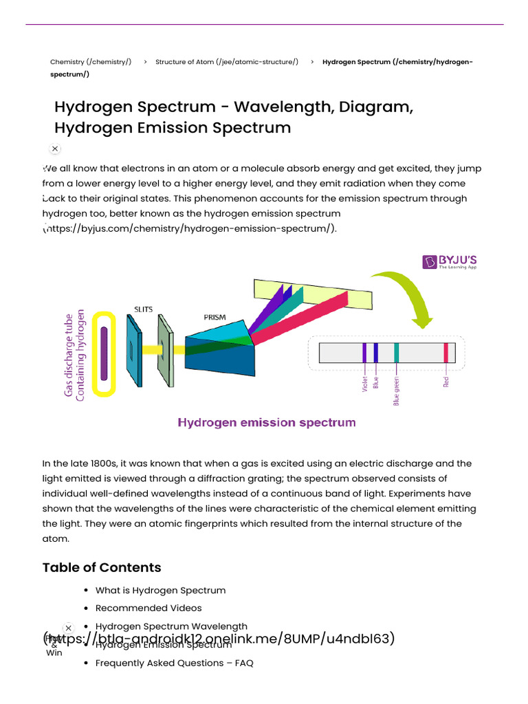 Understanding the Hydrogen Spectrum | PDF | Emission Spectrum ...
