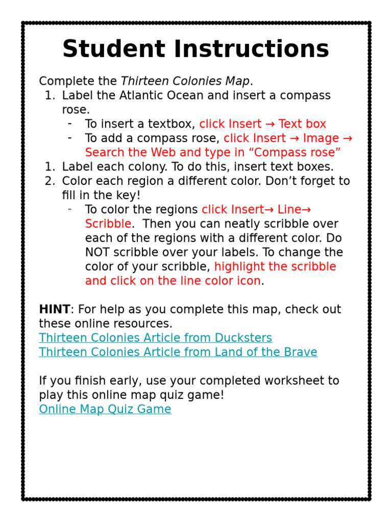 Thirteen Colonies Map | PDF