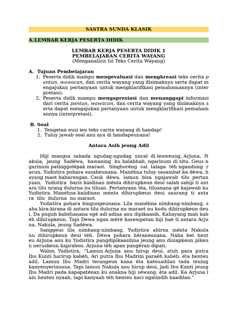 Sastra Sunda Klasik | PDF