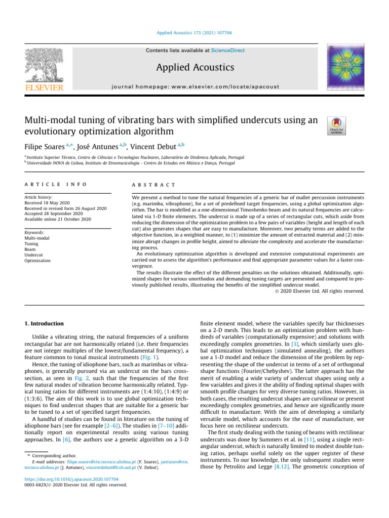 Multi-Modal Tuning of Vibrating Bars With Simplified Undercuts Using An ...