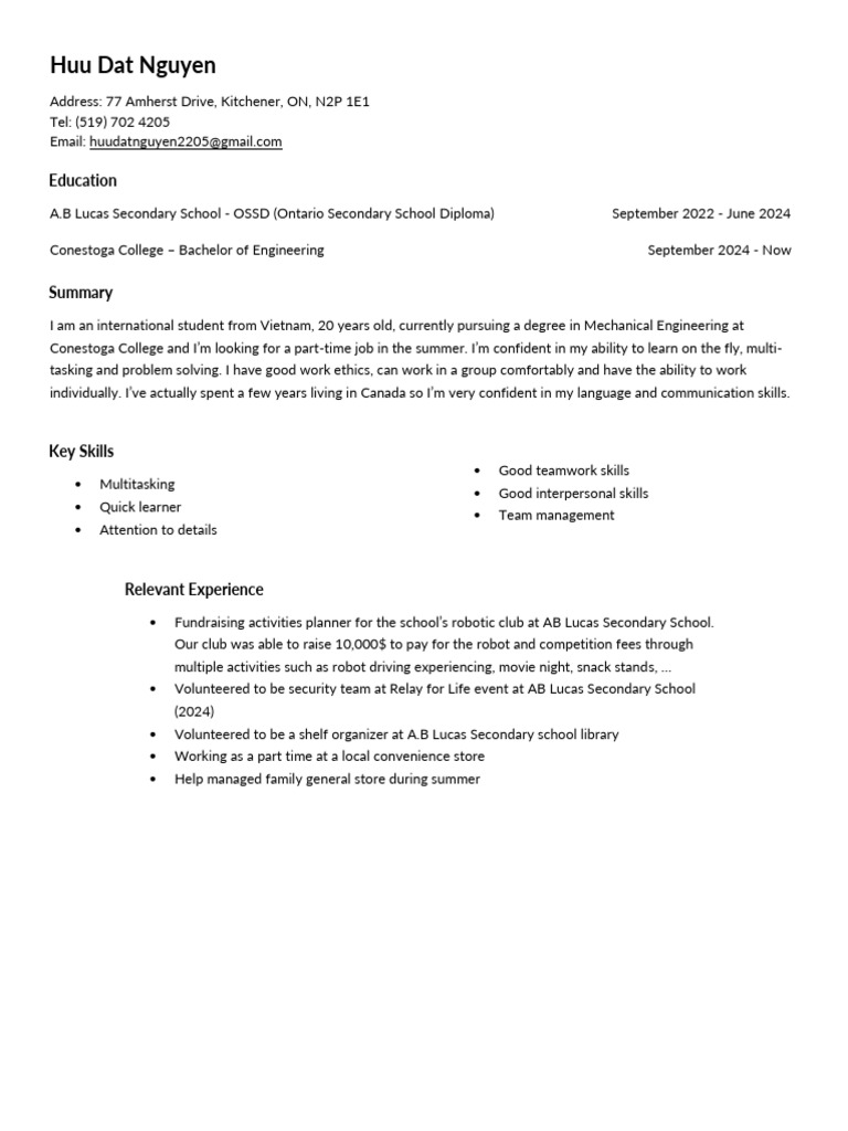 Resume-Huu Dat Nguyen | PDF