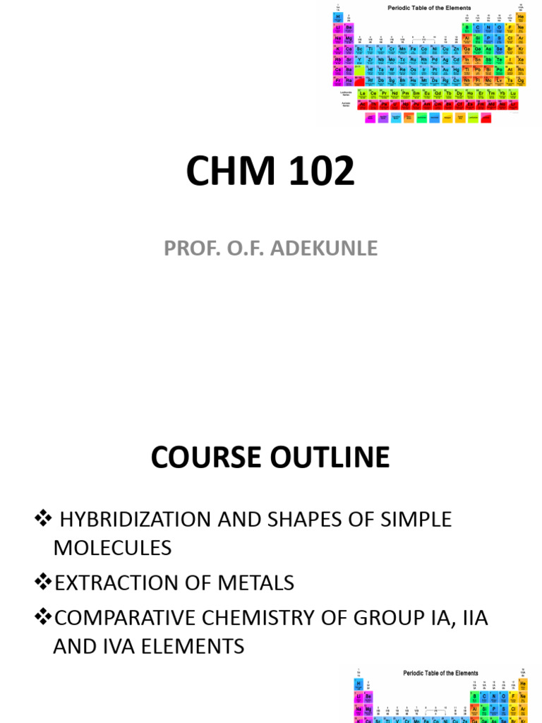 CHM 102_SLIDES_UI_2 | PDF | Chemical Bond | Covalent Bond