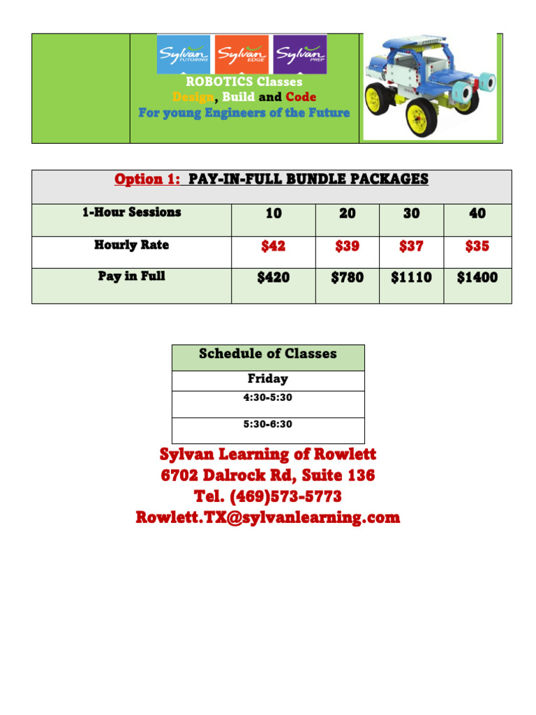 ROBOTICS Classes-Price List | PDF