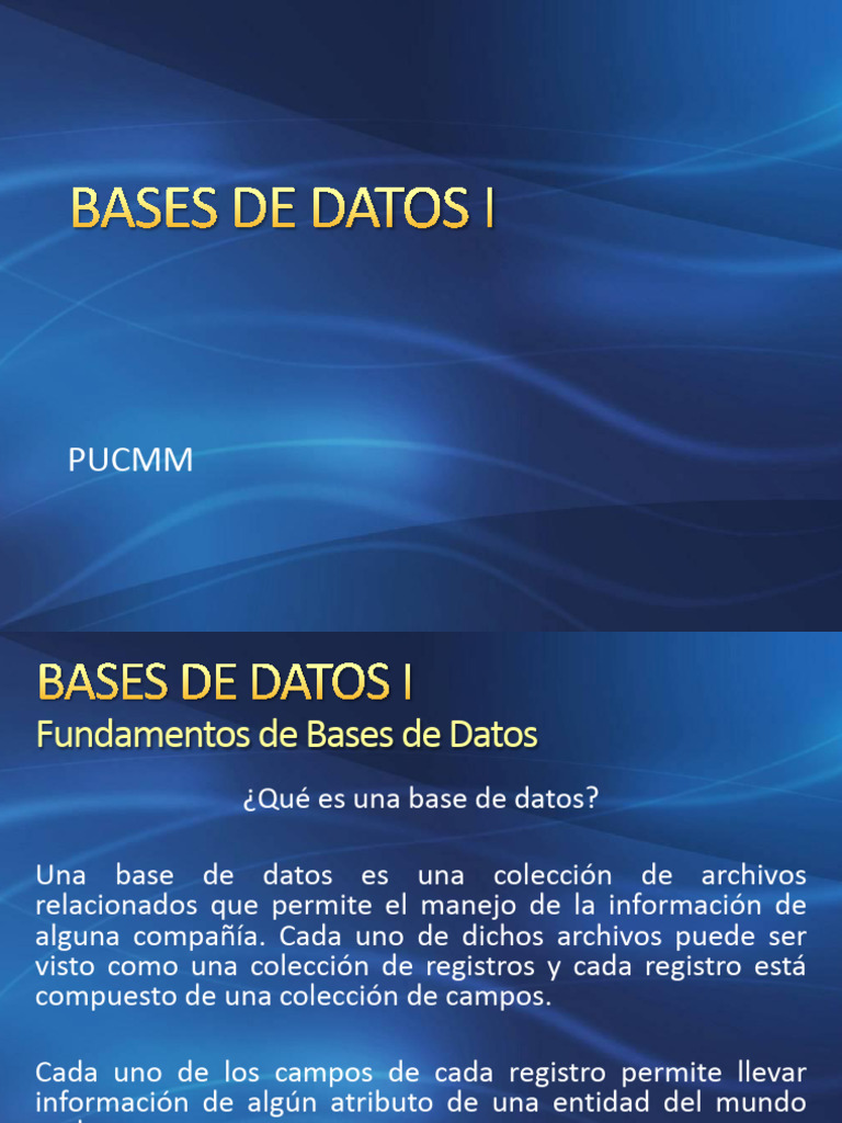 Bases de Datos I - Unidad II | PDF | Bases de datos | Objeto (informática)