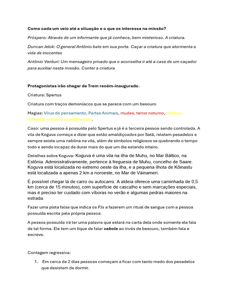 Caçada ao Spertus em Koguva | PDF