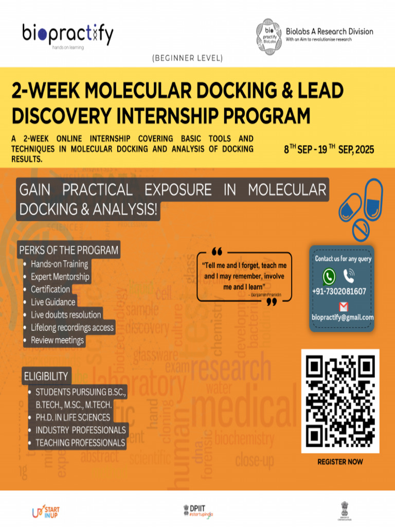 2-Week Molecular Docking & Lead Discovery Internship Program (08 September - 19 September, 2025 ...